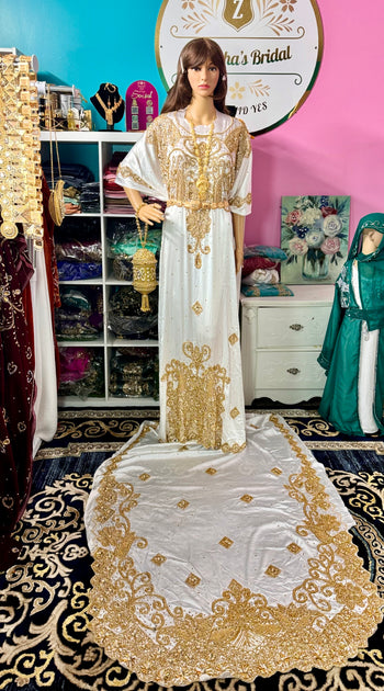Somali Wedding Dirac Satin Set – Complete Bridal Outfit White ...